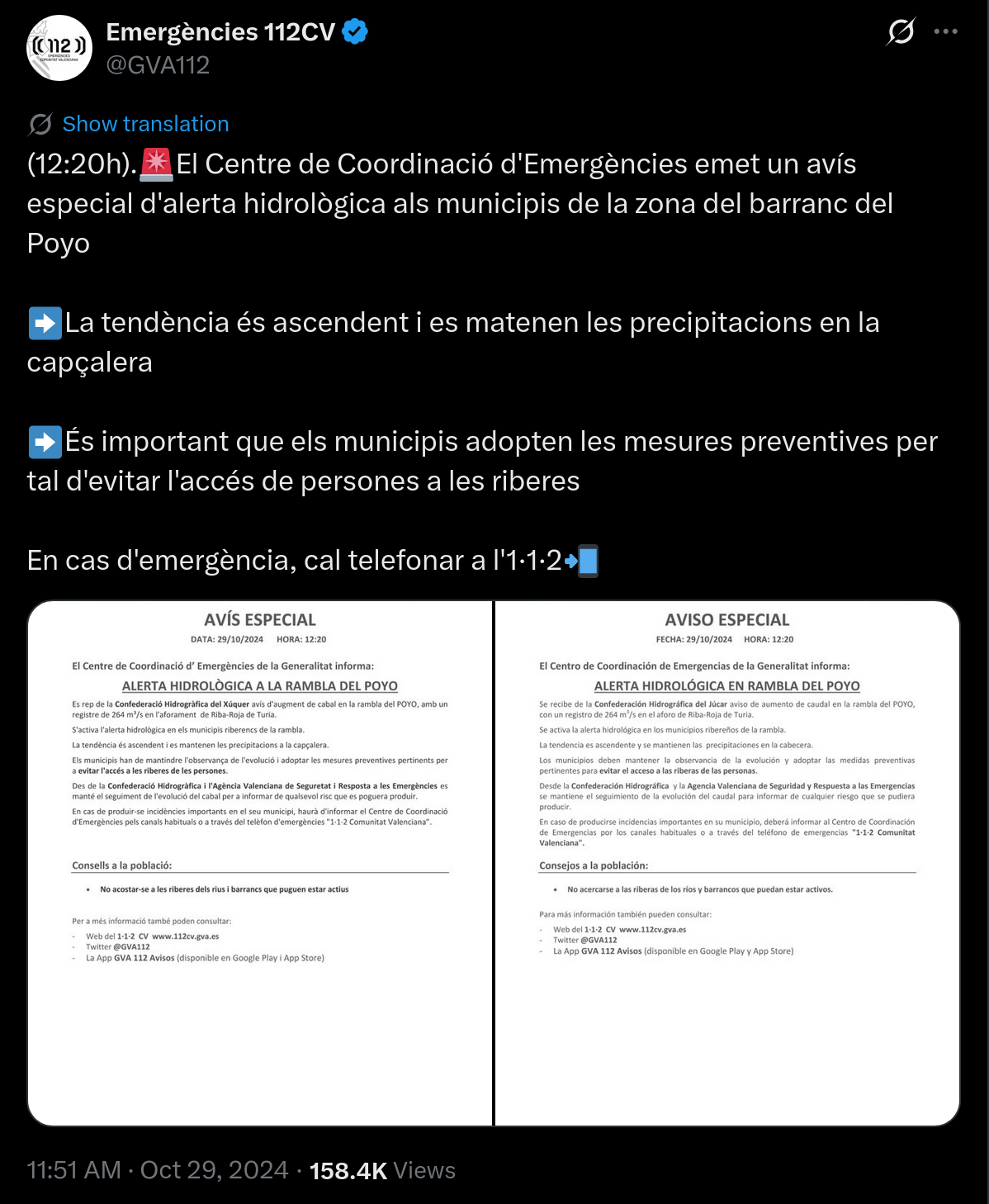 Cronología de la DANA, Valencia 2024-2025